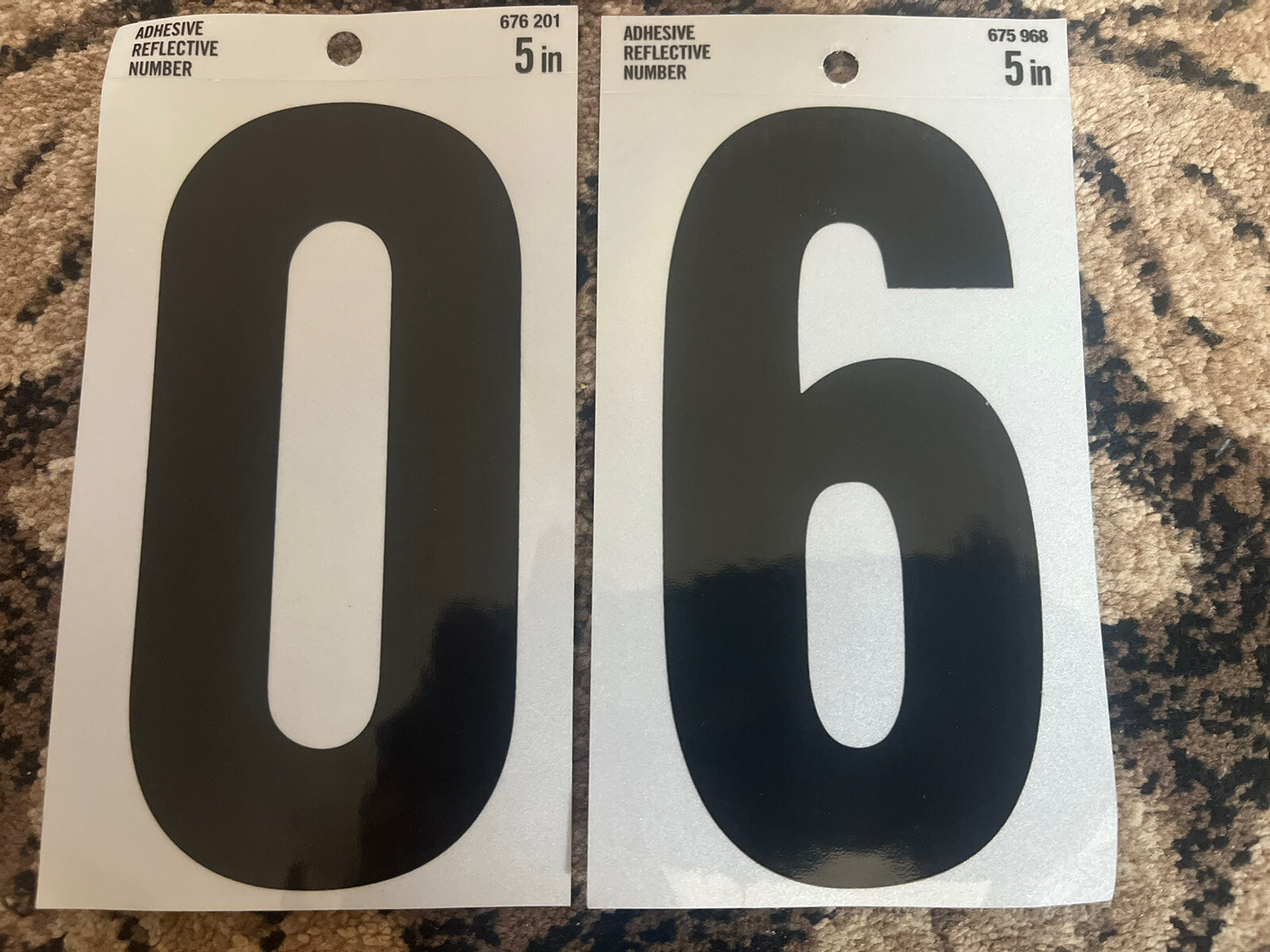 5" Self Adhesive, Reflective Vinyl Numbers (pick - 0 Or 6) Mailbox | eBay