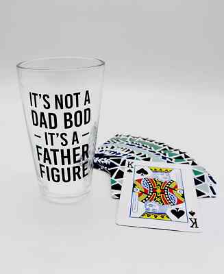 TMD HOLDINGS Dad Body Father Figure Craft Pint Glass and Jumbo Playing ...
