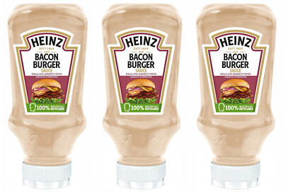 🍔 3x HEINZ BACON BURGER SAUCE - 3x225G - SQUEEZY BOTTLE GRILL ...
