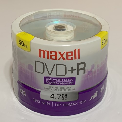 Maxell DVD+R Write Once Single Sided 50PK 4.7GB 120Min Brand New Sealed ...