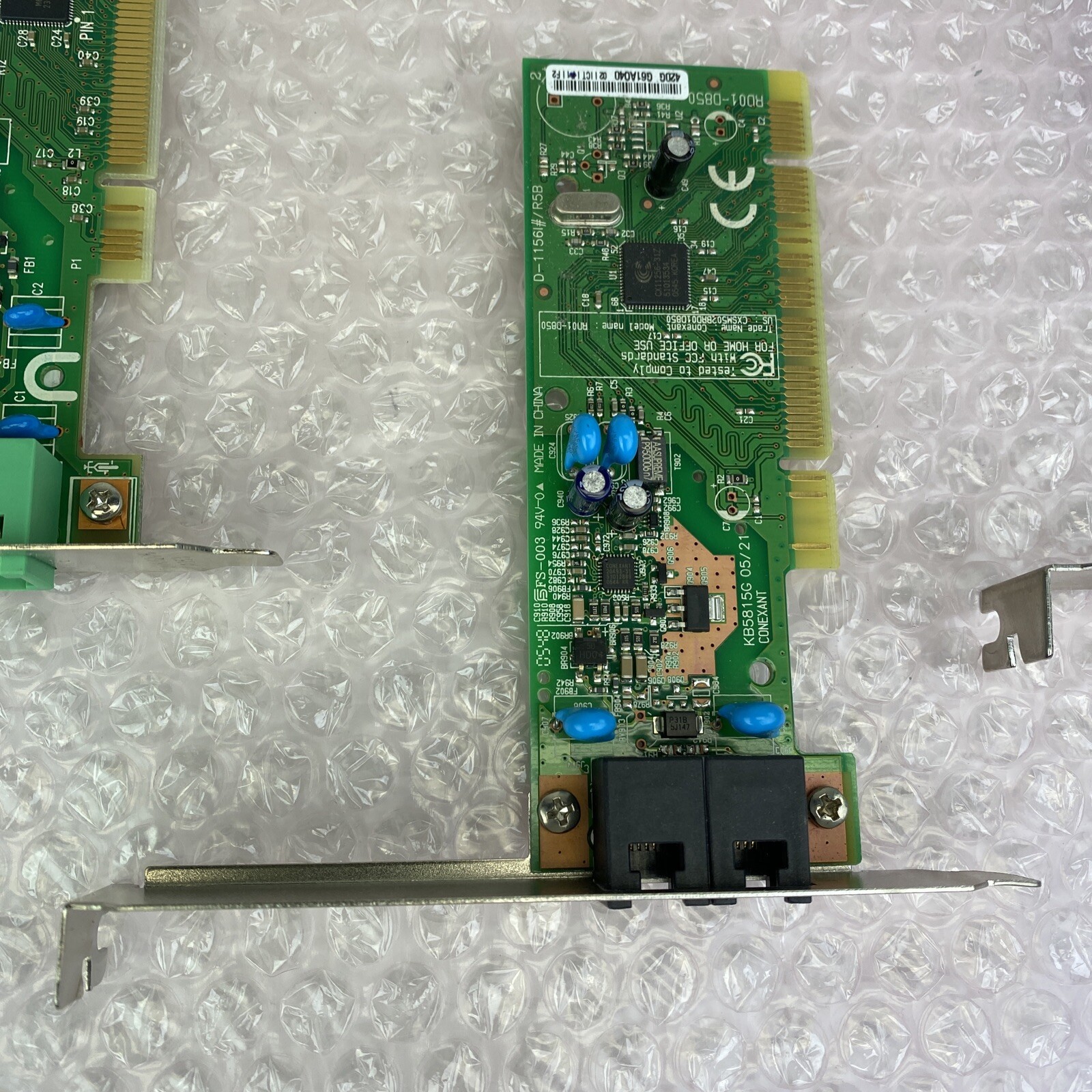 Lot of 3 various PCI card 56k fax modems Conexant KB5815G Agere 90109-2 ...