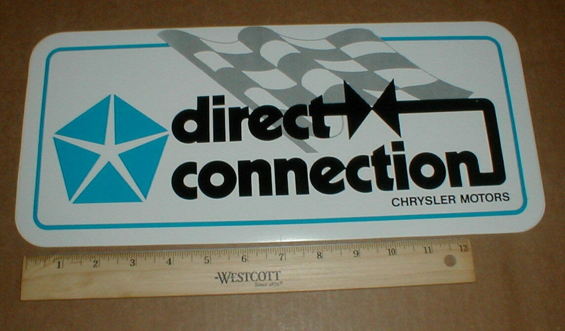 Direct Connection Mopar Chrysler Motor Dealer vtg drag racing decal ...