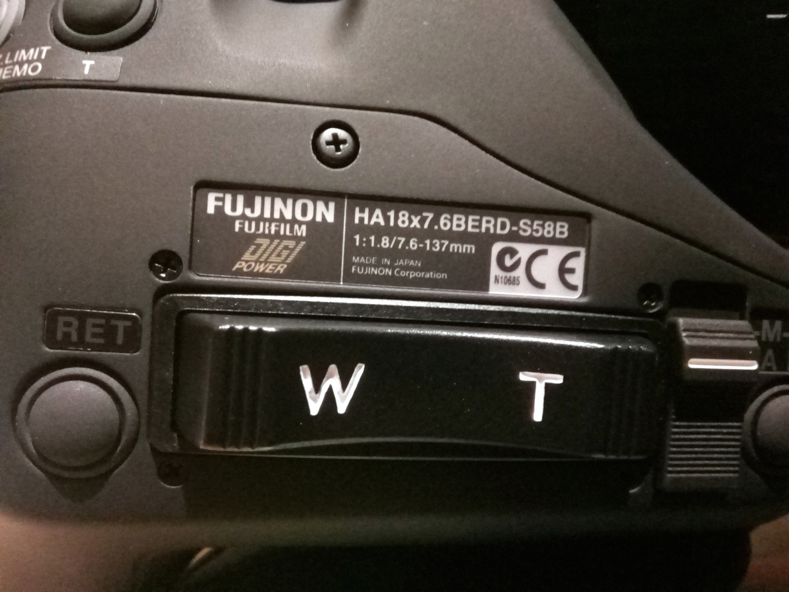 Fujinon HA18x7.6BERD-S58B ENG Lens with Digital Servo for Focus and ...