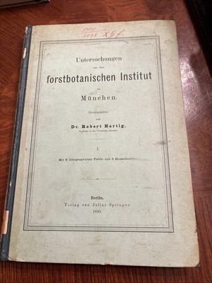 RARE-1880- Forest Botanical Institute Munich-Robert Hartig-German ...