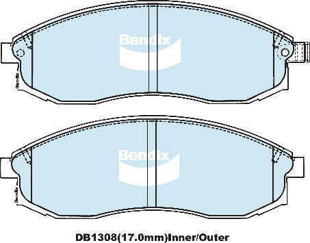 Bendix DB1308GCT Brake Pads Set - General CT | eBay