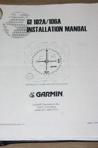 Garmin GI-102A/106A Indicator Installation Operation Manual Avionics ...