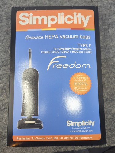 Simplicity Genuine Hepa Vacuum Bags F3300, F3400,F3500,F3600,F3700 New ...