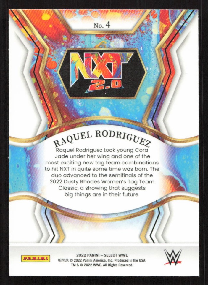 2022 Panini Select WWE Raquel Rodriguez NXT 2.0 #4 Card | eBay