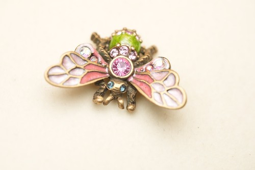 Jay Strongwater Crystal & Enamel Bee Pin Swarovski Pink Green Blue | eBay