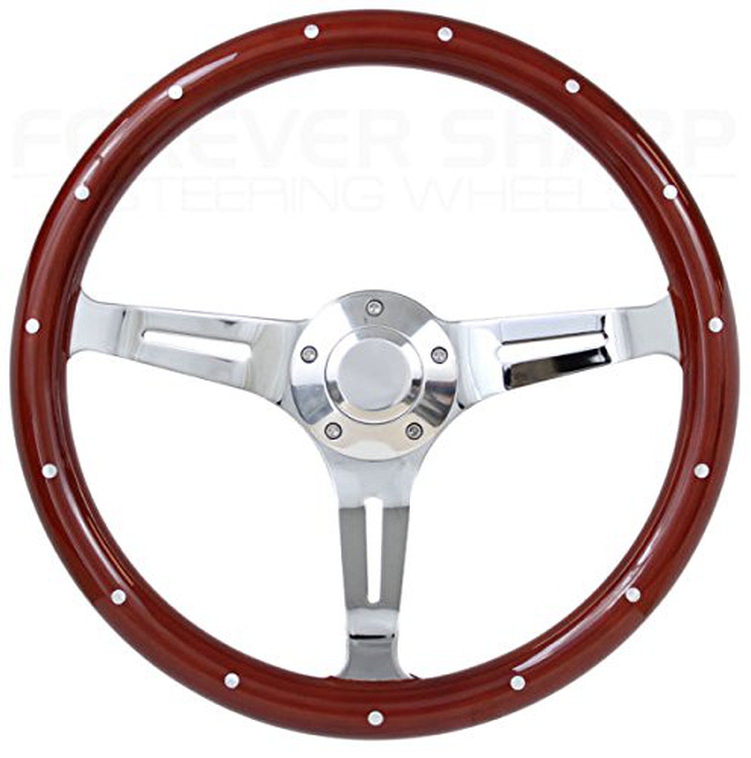 Hot Rod, Street Rod, 14" Mahogany & Chrome Steering Wheel, for GM-style ...