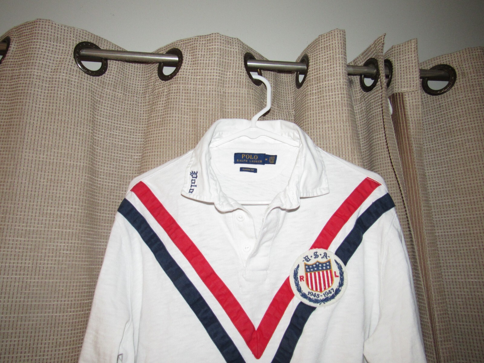 POLO RALPH LAUREN Rugby Shirt USA Crest Logo Mens Med… - Gem