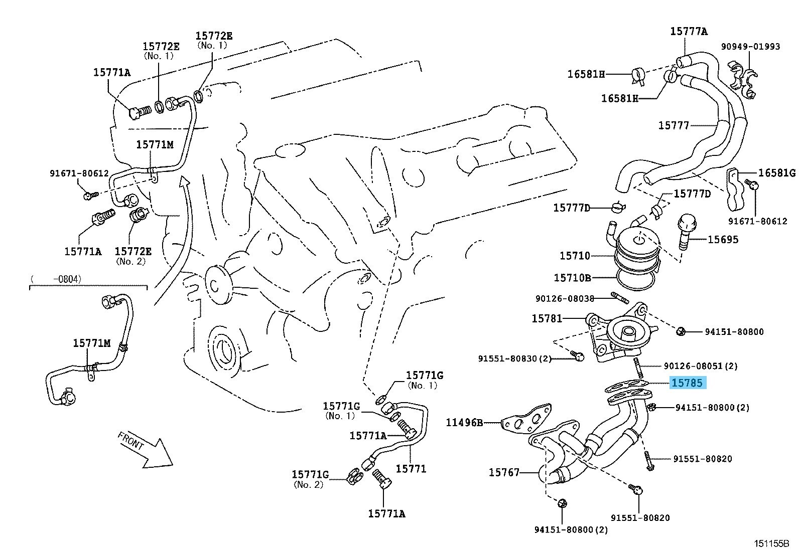 TOYOTA HIGHLANDER GSU40 GSU50 08-17 Genuine Oil Cooler Gasket 15785 ...