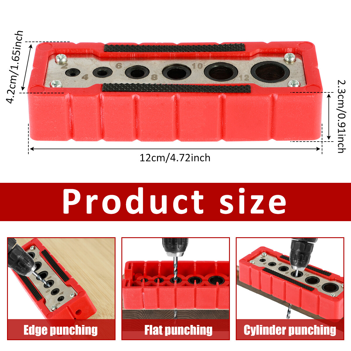 Dowel Drill Guide Metal Drilling Hole Positioner 6 Hole Drill Bit ...