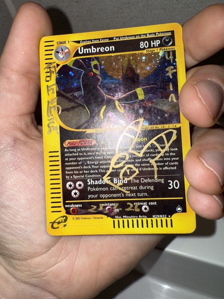 Umbreon Aquapolis Holo Eng Sketch Signed By Mitsuhuro Arita | eBay