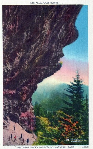 Alum Cave Bluffs Great Smoky Mountains National Park TN Linen Vintage ...