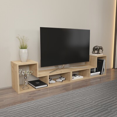 Decorotika Cubico Geometric TV Stand Console Table Entertainment Center ...