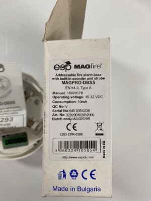 ESP MAGPRO-DBSS Adressable Fire Alarm Base with Built In Sounder ...