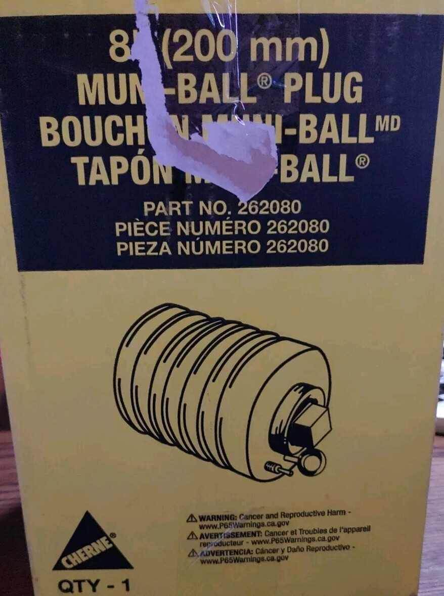 Cherne 8" Muni-Ball Plug w/ 3" Bypass 262080 6-3/4" Deflated | eBay