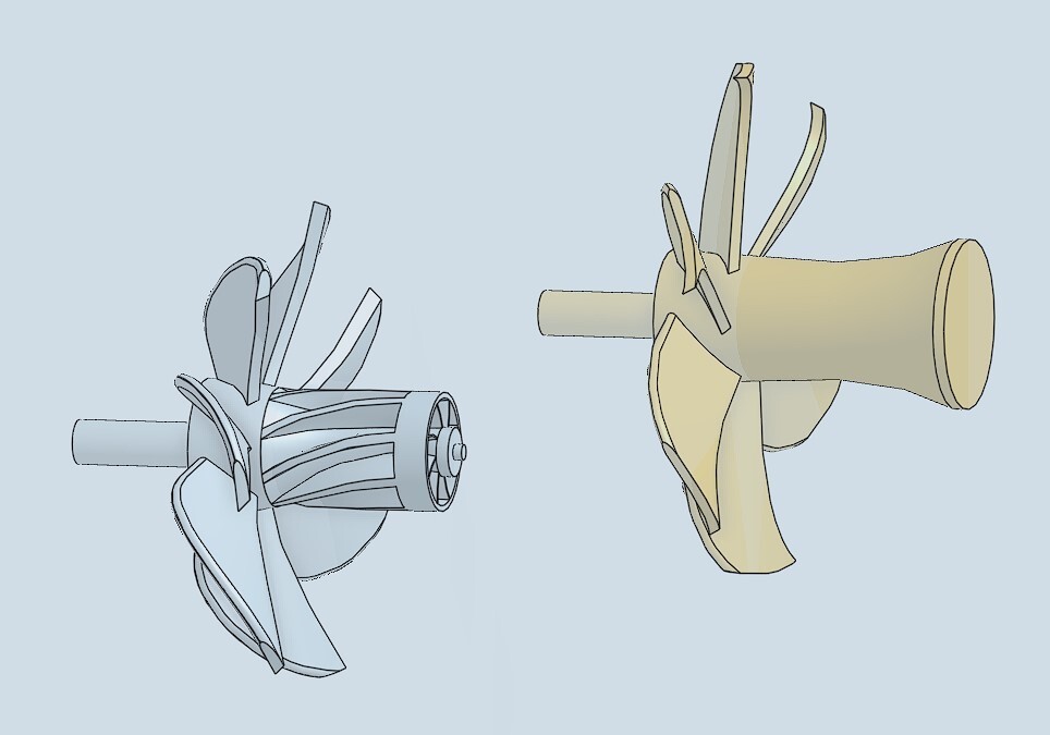 1/350 Type 212 class diesel/electric submarine 4 x propeller set Hobby ...