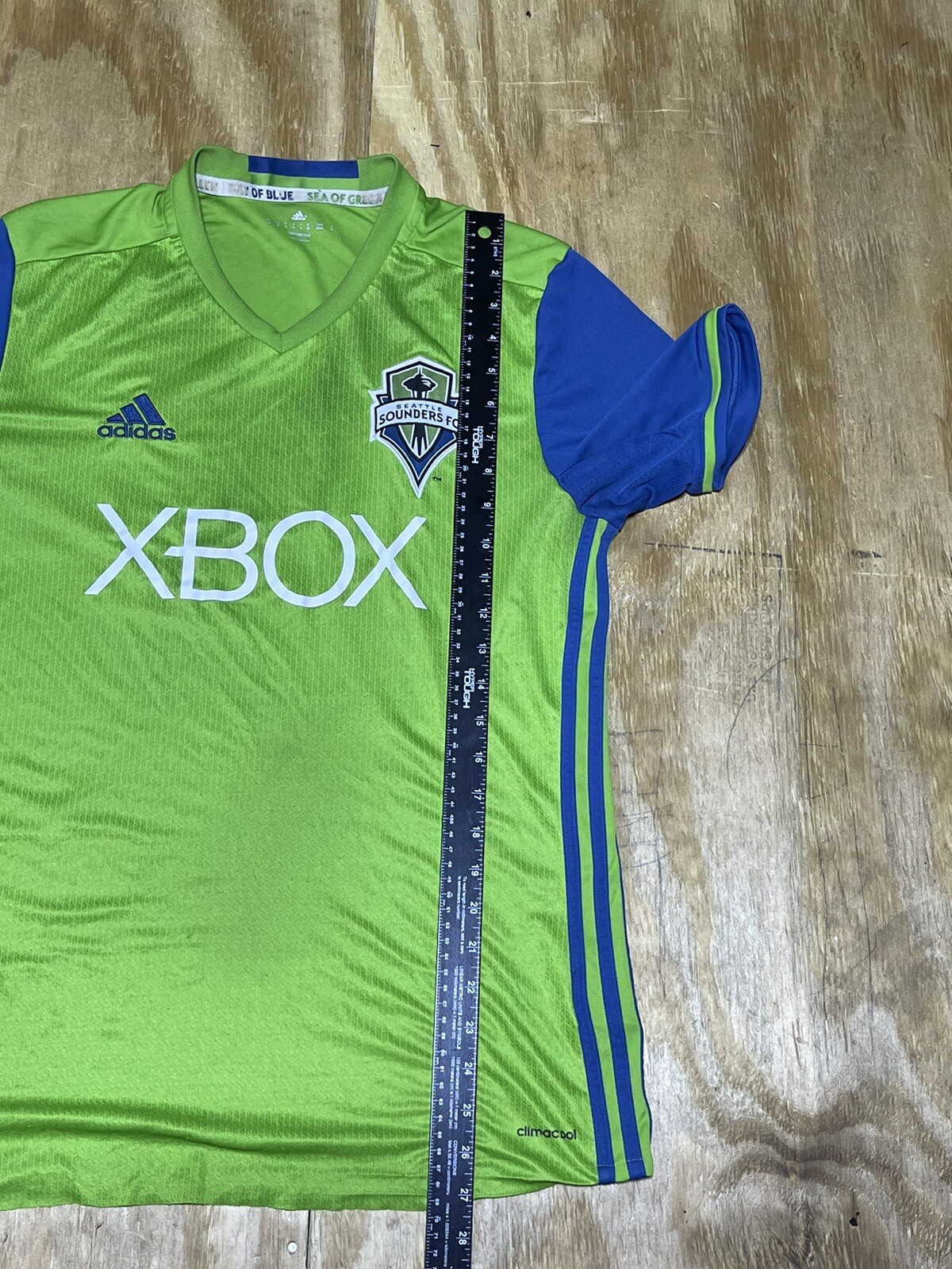 Seattle Sounders FC Jersey Mens Medium Green Blue Adidas Football ...