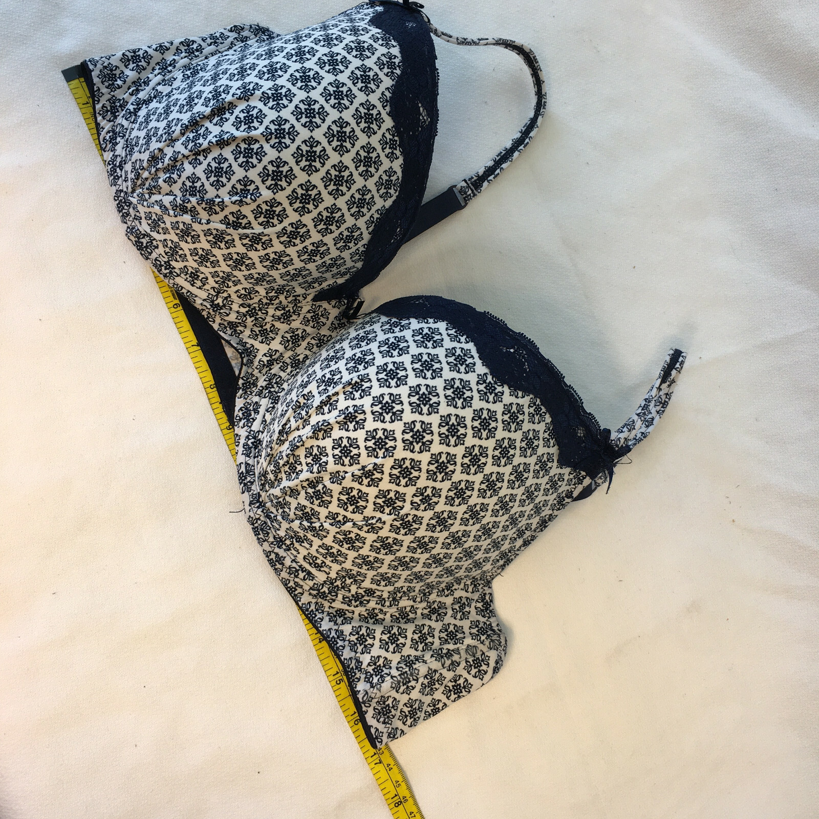 Laura Ashley Blue Floral Pushup Full Coverage Bra 42D… - Gem