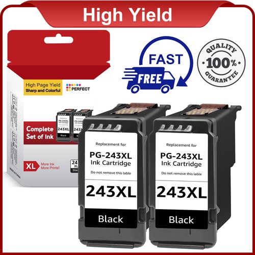 2 Pack PG-243 Ink Cartridge for Canon 243XL MG2522 MG4520 MG3320 MG3322 ...