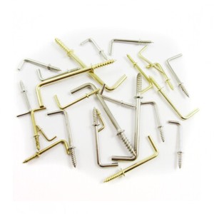 GOLD & SILVER L SHAPED HOOKS *5 SIZES TO CHOOSE FROM* SCREW DRESSER ...