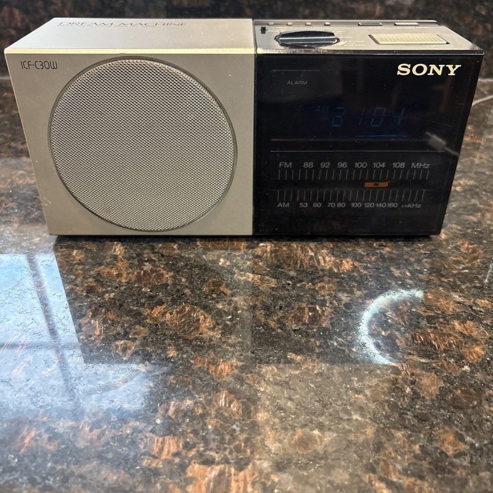 Sony ICF-C30W Dream Machine FM/AM Digital Clock Radio Vintage Clean ...