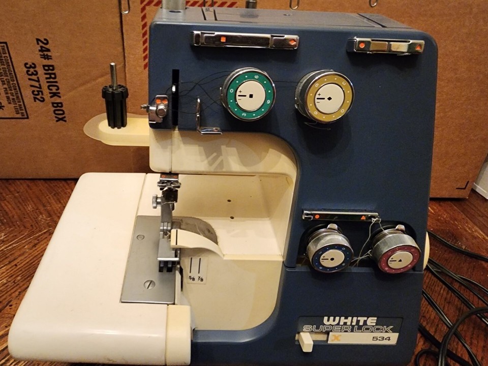 White Super Lock 534 Serger Sewing Machine W/ Foot Pedal | eBay