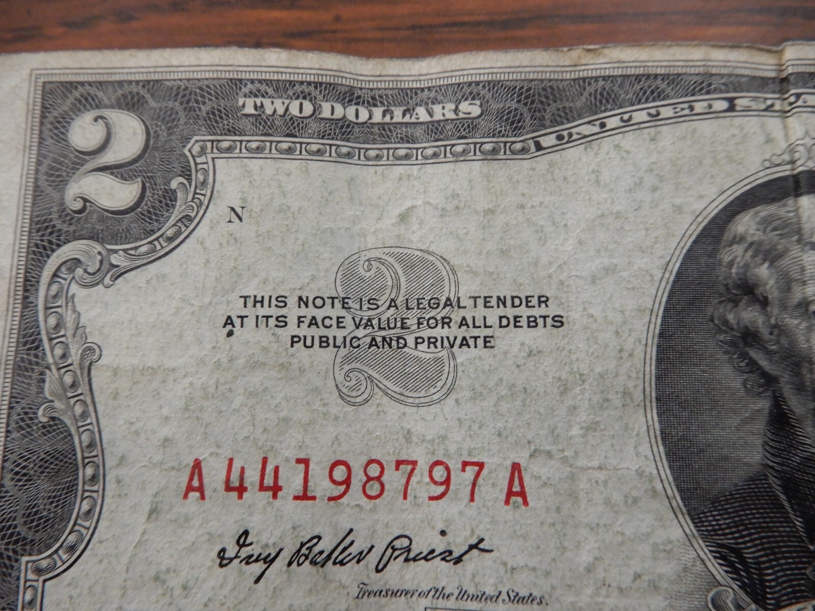 1953 A SERIES SERIAL NUMBER RED SEAL $2 TWO DOLLAR BILL | eBay