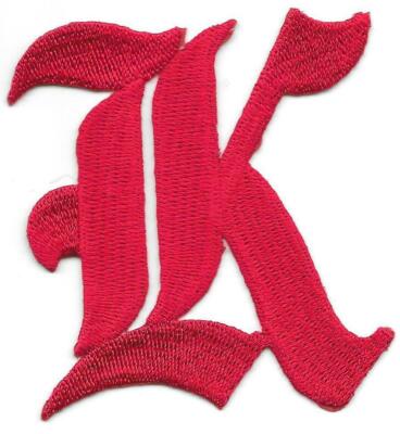 3" Fancy Red Old English Alphabet Letter K Embroidered Patch | eBay