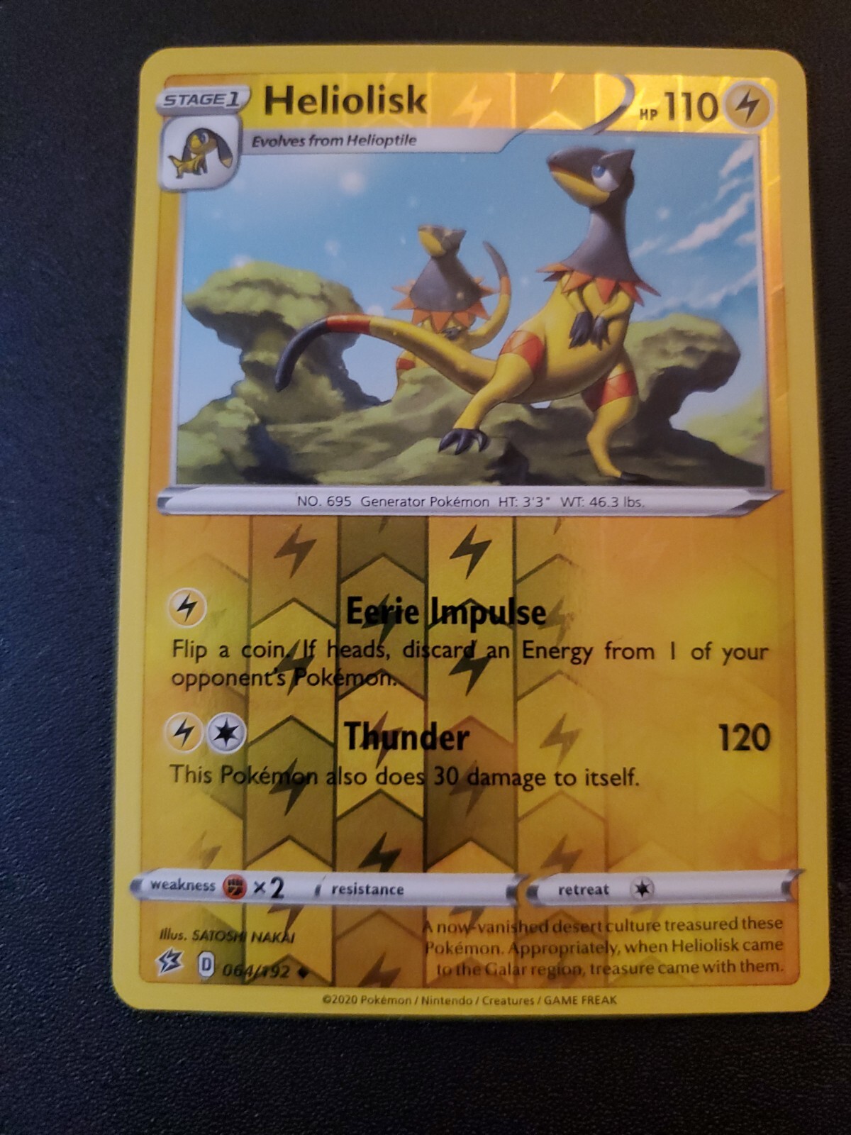 Pokémon Rebel Clash Heliolisk Reverse Holo Uncommon Card 064/192 NM | eBay