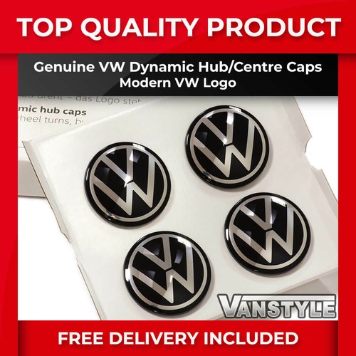 VW T6 TRANSPORTER 15>19 GENUINE VW DYNAMIC SELF LEVELLING HUB CAPS ...