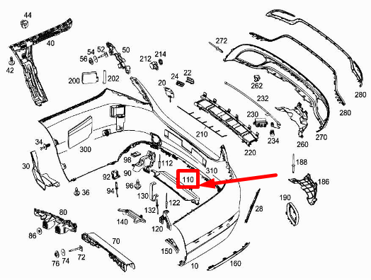 Mercedes-Benz C W205 Rear Bumper Lower Casting Cover AMG A2058851600 ...