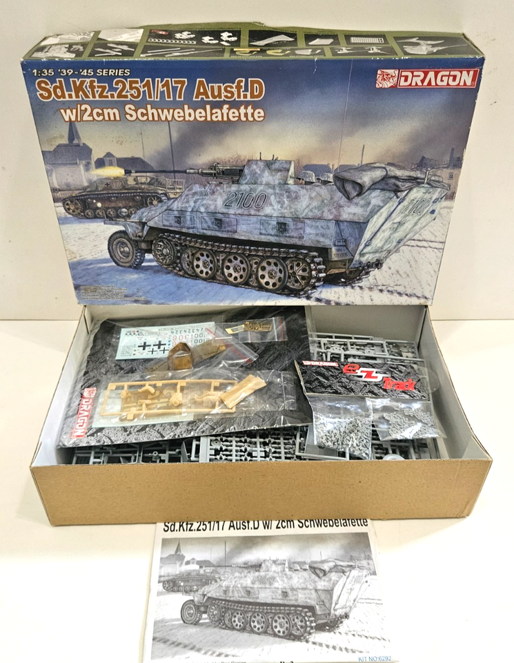 1/35 DRAGON SDKFZ 251/17 W/2CM SCHWEBELAFETTE #6292 NEW HALFTRACK MODEL ...