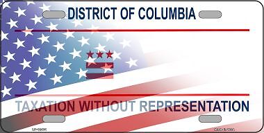District of Columbia with American Flag Novelty Metal License Plate Tag ...