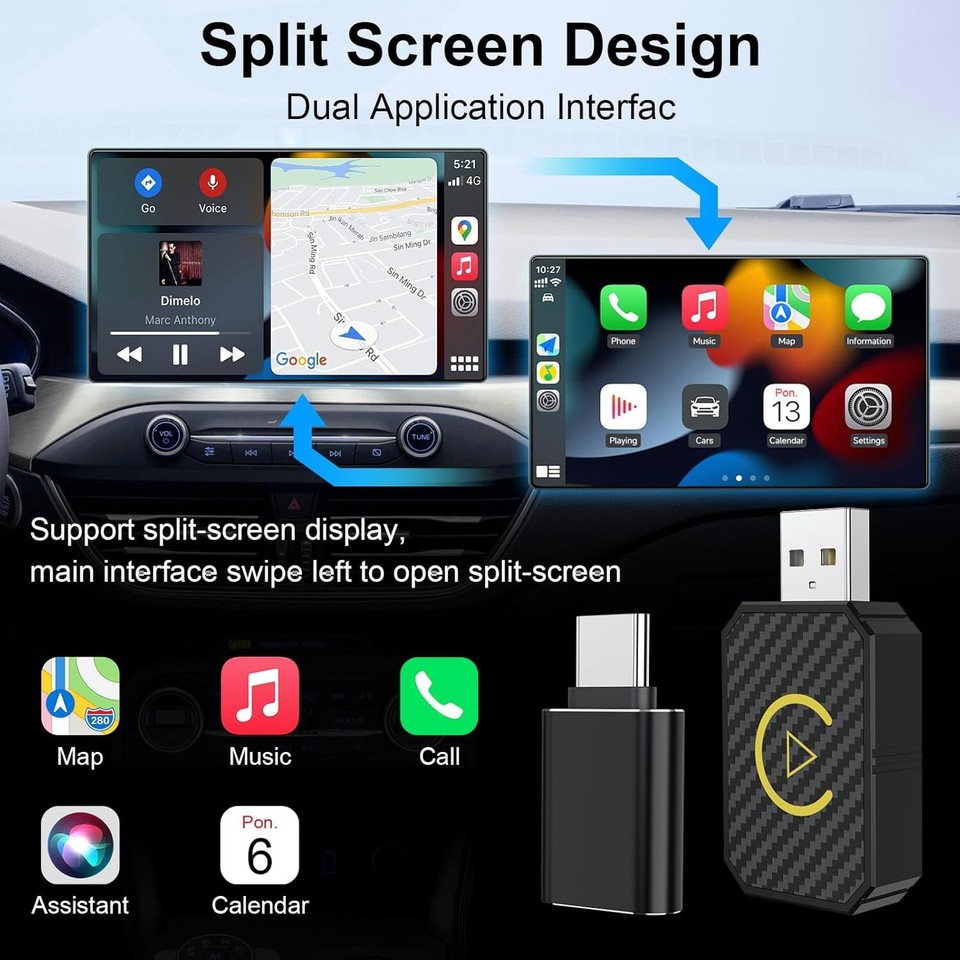 USB Wireless CarPlay Adapter For iPhone Apple Wireless Carplay Dongle ...