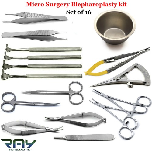 16pcs Blepharoplasty Eyelid Retractors Surgical Ophthalmic Micro Eye ...