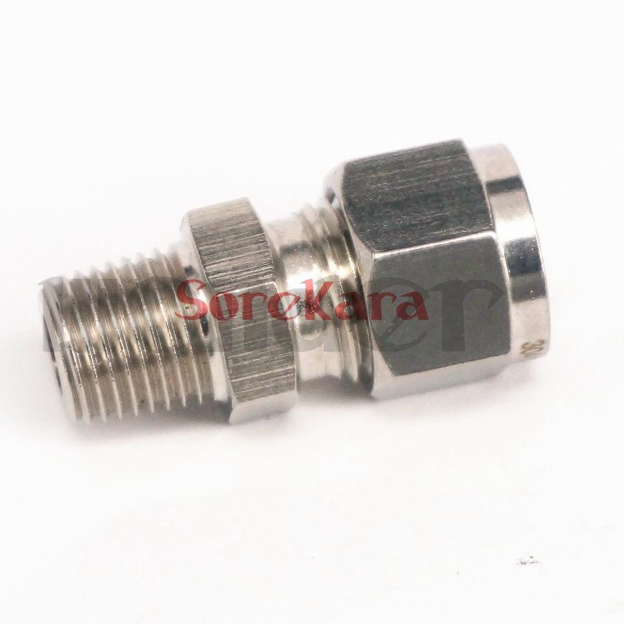 M10x1mm Metric Male 304 SS Pipe Compression fitting 10mm Tube Connector ...