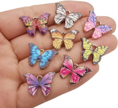 Enamel Butterfly Charms Gold Assorted Lot Bulk Jewelry Making Supplies ...