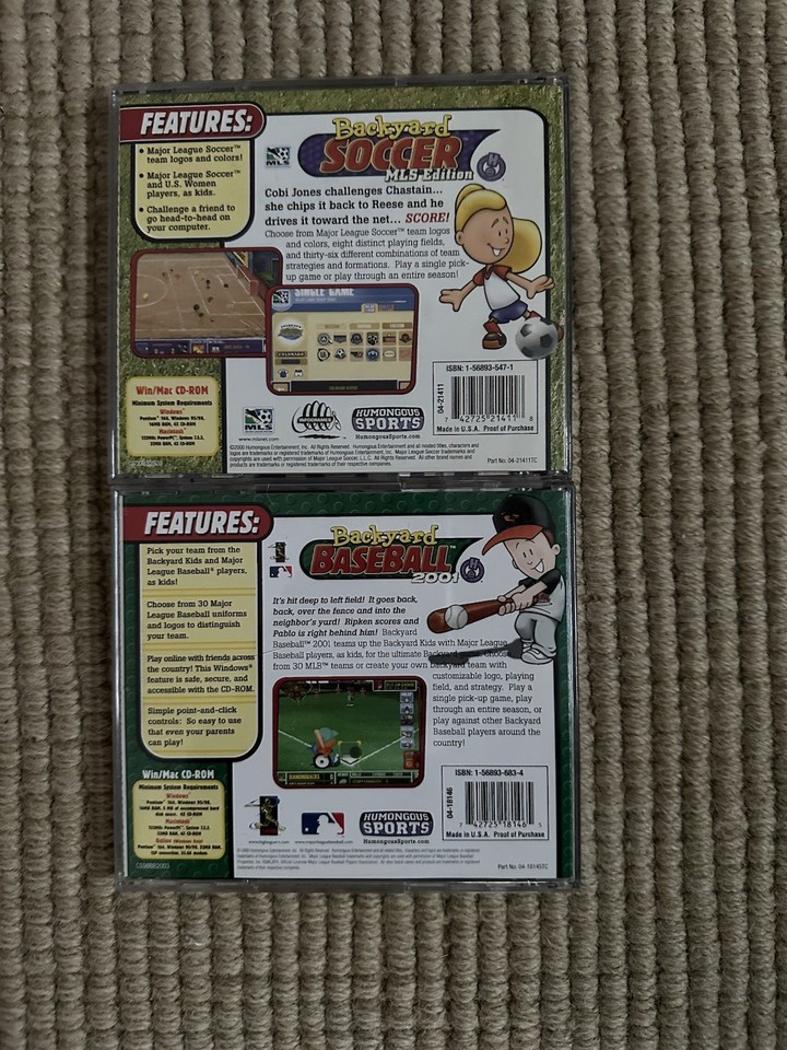 Backyard Baseball 2001 + Soccer MLS Edition Lot - Humongous Sports ...