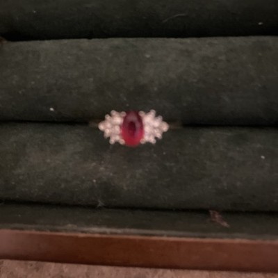 Redstone Gold Ring Vintage Redstone Ring And Yellow Gold Tone Untested ...