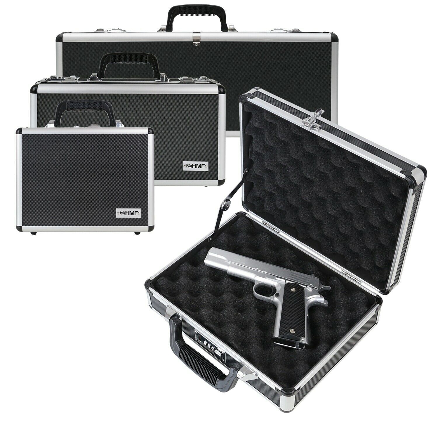 HMF Pistolenkoffer Kurzwaffenkoffer Universalkoffer Alukoffer Waffenkoffer | eBay