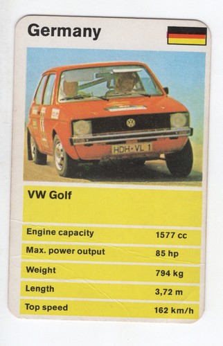 Top Trumps Rally car. VW Golf | eBay