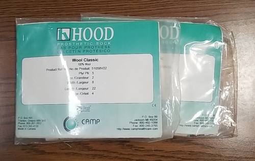 2 Pkg Hood Prosthetic Sock Wool Classic Ply 5-Size 2-Width 8-Length 22 ...