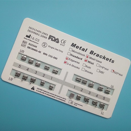 1 Set Dental Ortho Metal Braces Bracket Mini Edgewise 022 345 Hooks ...