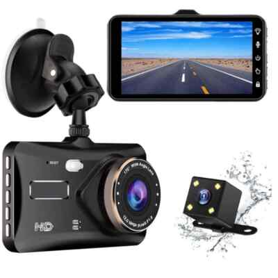 Dashcam Pro DUAL REAR Car Camera 4" Screen Video + Audio 170° Wide ...