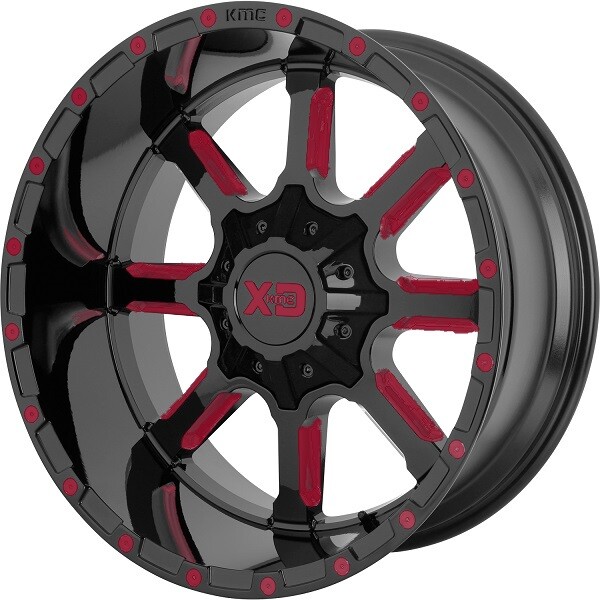 22 RED W/ BLACK WHEELS RIMS XD SIEGE RAM 1500 DODGE 22X10 FUEL TIS 5 ...