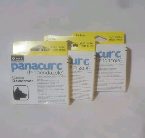 3 Boxes Panacur C Canine Dewormer Fenbendazole 9 Packets (1 Packet ...