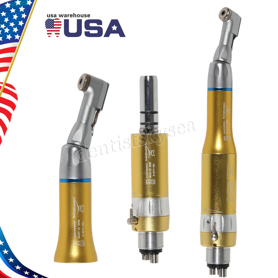 Dental Low Speed Contra Angle Latch Head /Air Motor 4H E-type Golden | eBay